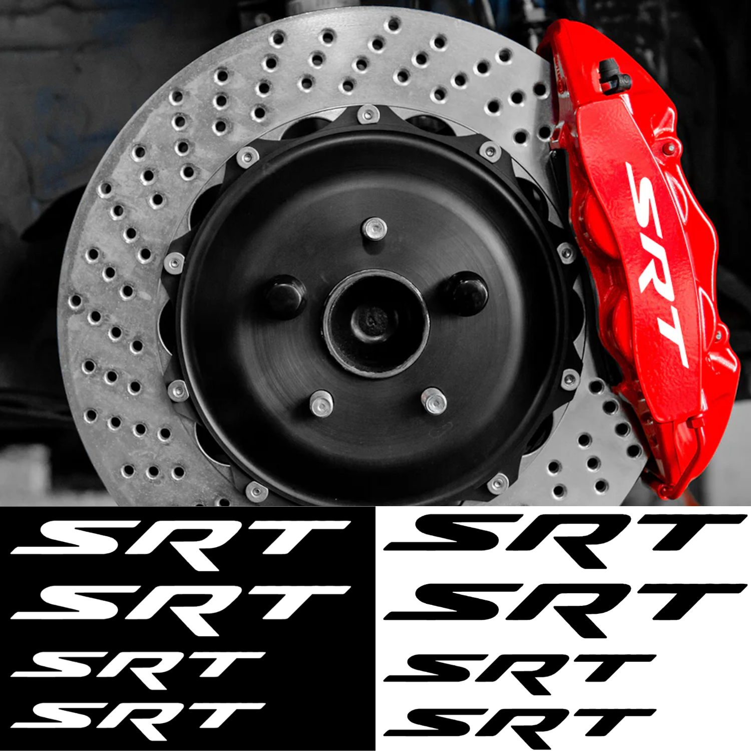 Dodge SRT Hellcat Logo Brake Caliper High Temp Vinyl Decal Stickers ...