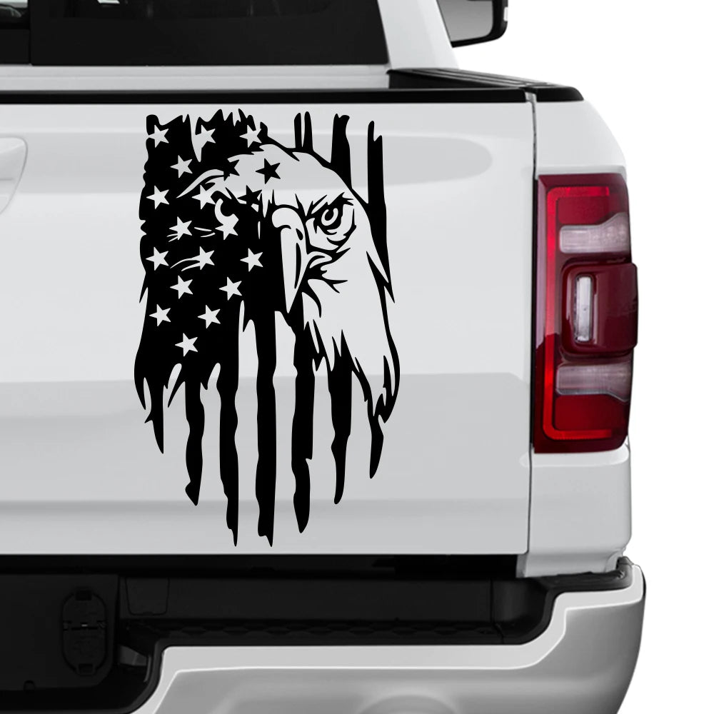 Car American Bald Eagle Flag Styling Stickers Truck Vinyl Cover Pickup ...