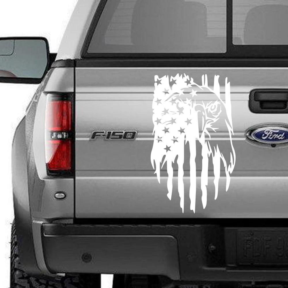 Car American Bald Eagle Flag Styling Stickers Truck Vinyl Cover Pickup ...
