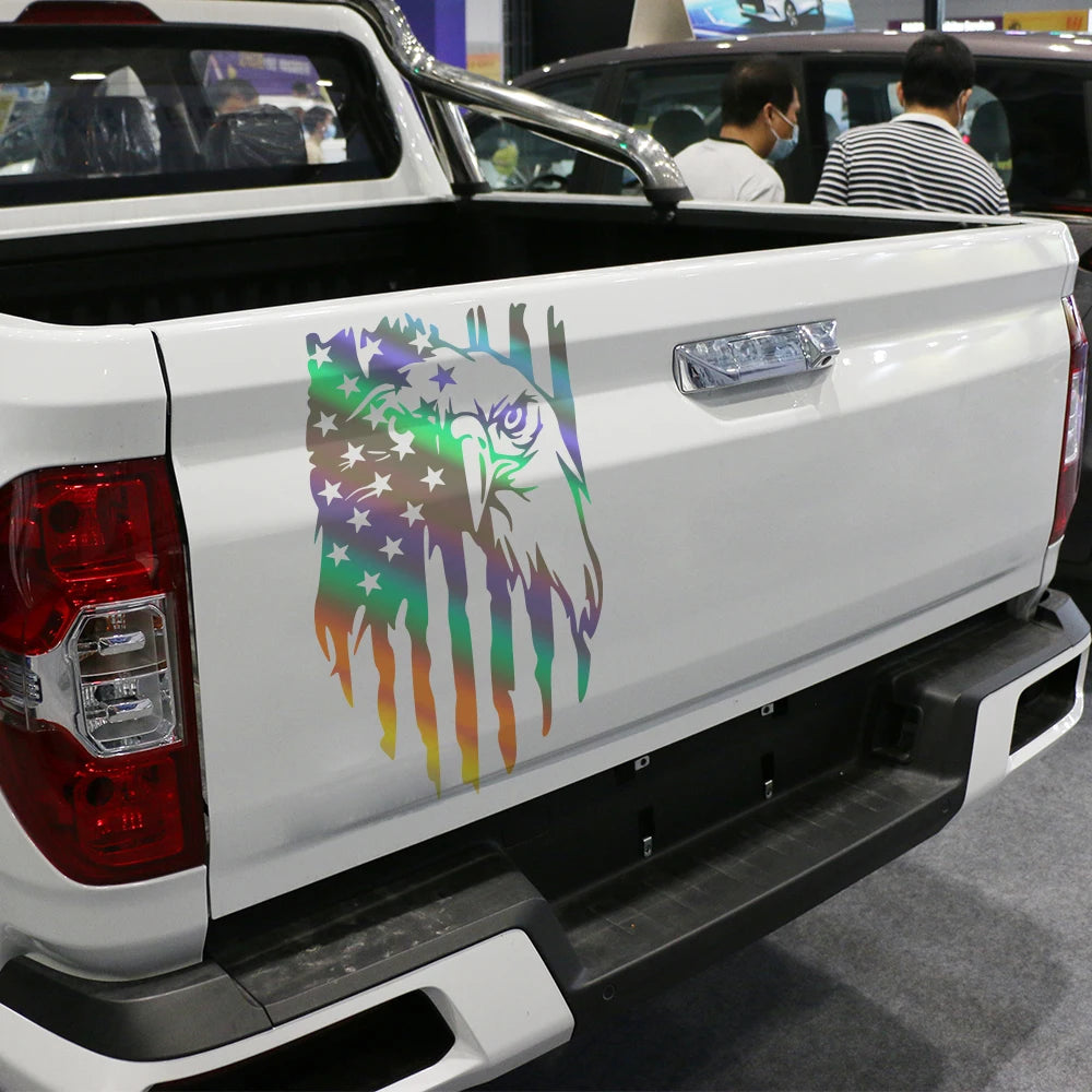 Car American Bald Eagle Flag Styling Stickers Truck Vinyl Cover Pickup ...