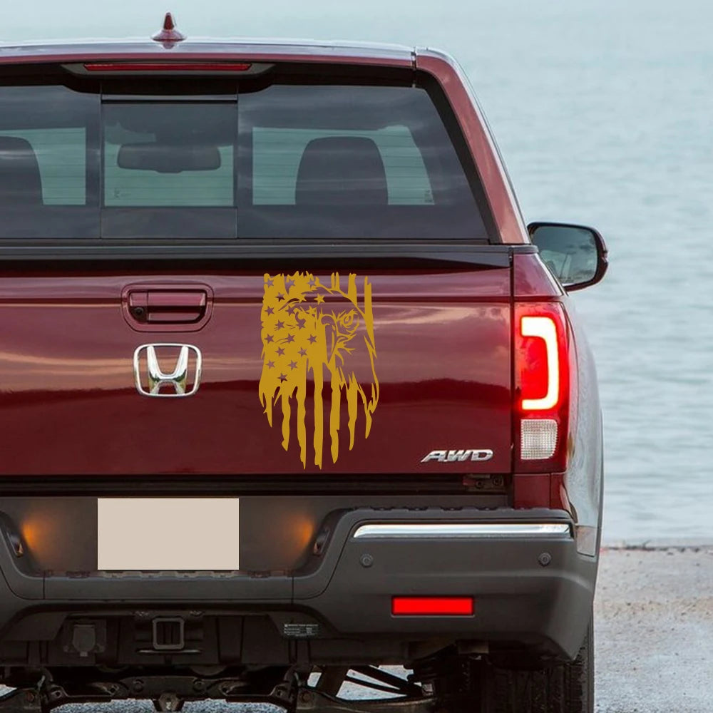 Car American Bald Eagle Flag Styling Stickers Truck Vinyl Cover Pickup ...